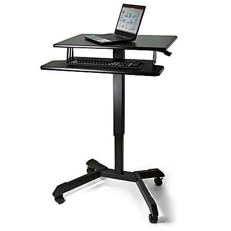 Victor DC550 26 W Mobile Adjustable Standing Desk With Keyboard Tray ...