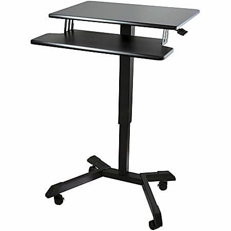 Victor DC550 26 W Mobile Adjustable Standing Desk With Keyboard Tray ...