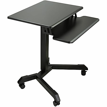 Victor DC550 26 W Mobile Adjustable Standing Desk With Keyboard Tray ...