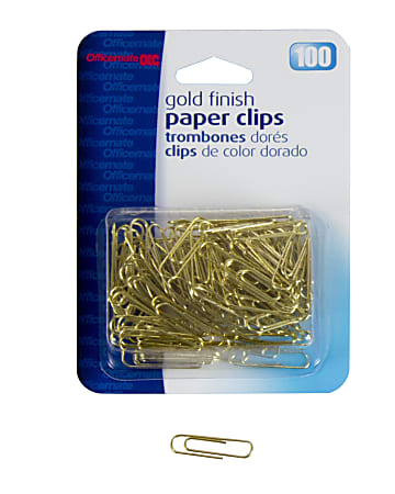 OIC Paper Clips Box Of 100 No. 2 Gold - Office Depot