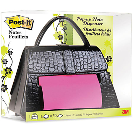Post it Pop Up Shaped Note Dispenser Black Purse - Office Depot