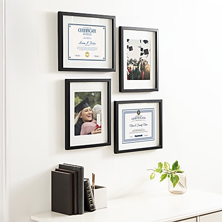 Uniek Gallery PhotoDocument Picture Frame 11 x 14 With Mat Black ...