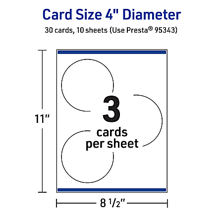 Avery Printable Note Cards With Sure Feed Technology 4 Round Glossy ...