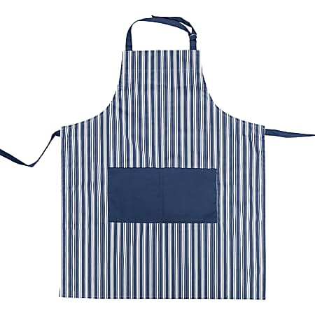 Better Houseware Adjustable Striped Apron Blue - Office Depot
