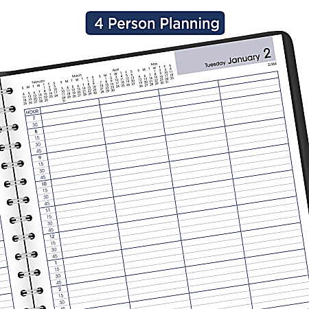 2024 AT A GLANCE DayMinder Daily 4 Person Group Appointment Book 8 x 11 ...