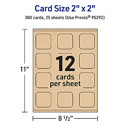 Avery Printable Note Cards With Sure Feed Technology 2 x 2 Square ...