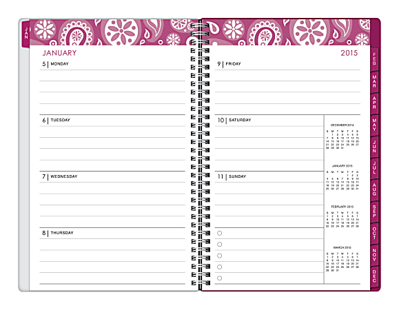DiVOGA WeeklyMonthly Planner With Transparent Cover 5 x 8 PinkPurple ...
