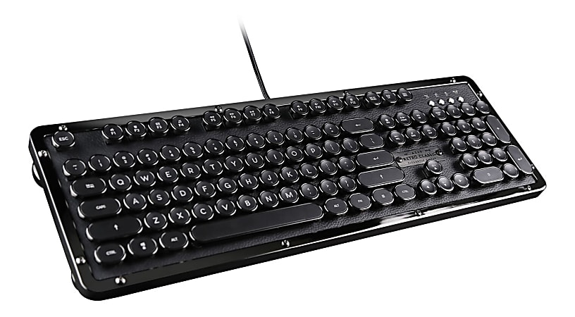 Azio Retro Classic Vintage Typewriter Mechanical USB Keyboard Onyx MK ...
