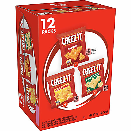 Cheez It Variety Pack Individually Wrapped Original White Cheddar ...