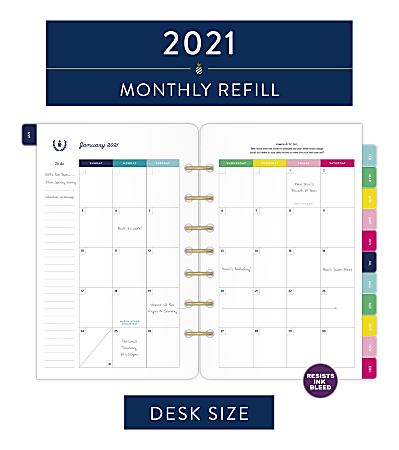 Emily Ley Simplified System Monthly Refill 5 12 x 8 12 BlackWhite ...