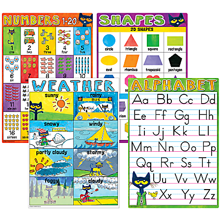 Edupress Pete The Cat Early Learning Small Posters 11 x 15 34 Pack Of ...