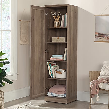 Sauder HomePlus 19 W Single Door Pantry Salt Oak - Office Depot