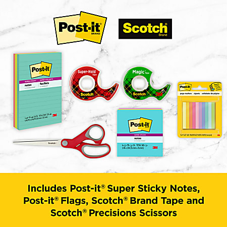 Post it and Scotch Brand Essentials Pack 7 Pads of Assorted Super ...