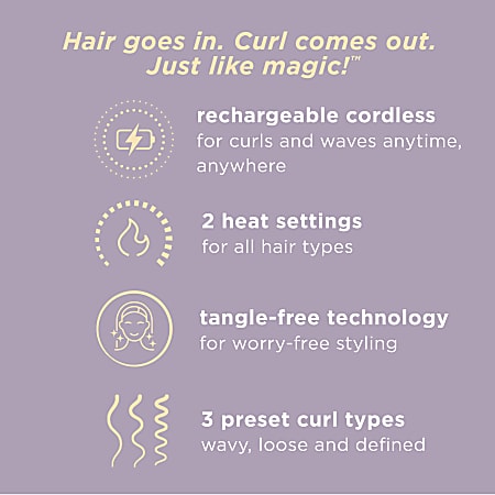 InfinitiPRO By Conair Curl Secret Cordless Mini Auto Curler GrayGold ...