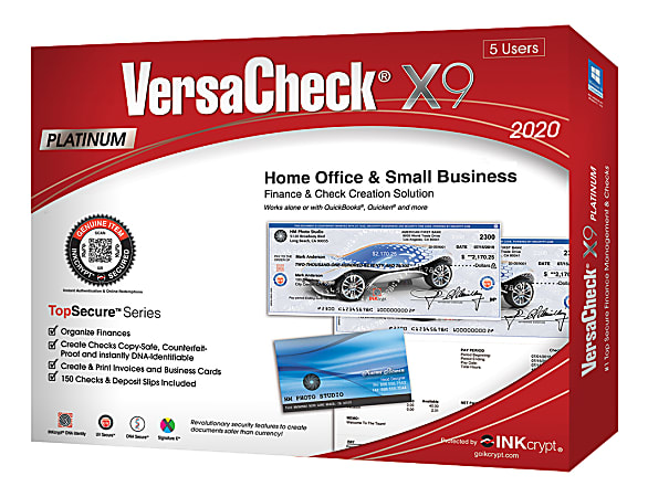 VersaCheck X9 Platinum TopSecure 2020 5 Users Disc - Office Depot