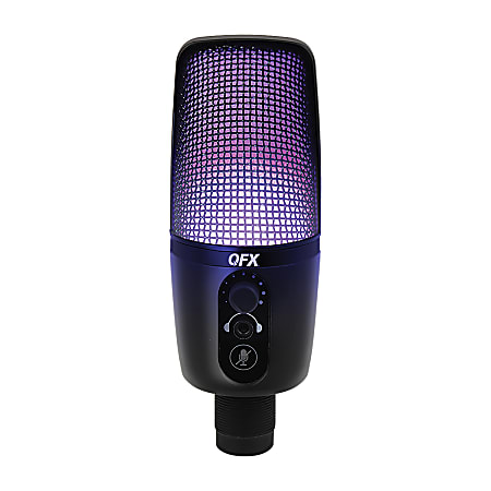 QFX Ultra High Resolution USB Microphone with RGB Studio Lights and ...