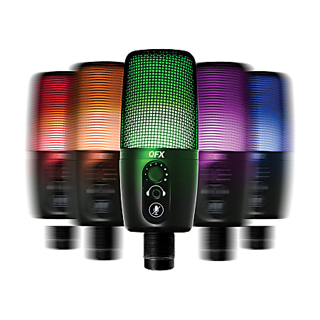 QFX Ultra High Resolution USB Microphone with RGB Studio Lights and ...