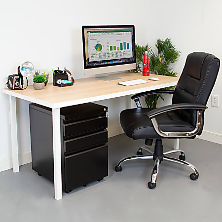 Mount It Mobile File Cabinet 3 Drawers 15 516 x 24 12 White - Office Depot