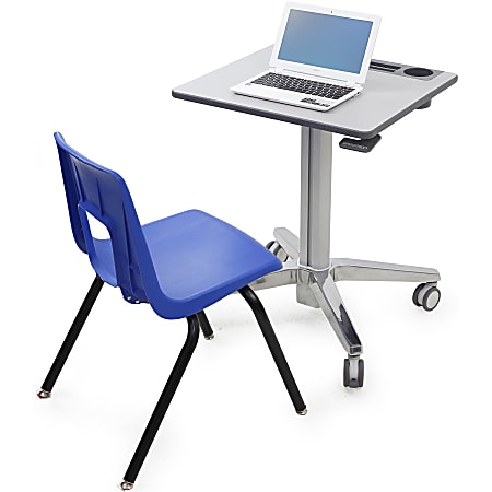 Ergotron LearnFit Sit Stand Desk Short Rectangle Top X shaped Base 4 ...