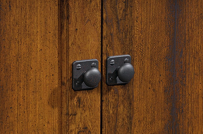 Sauder Carson Forge 70 H Library 4 Shelf Bookcase With Doors Washington ...