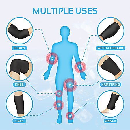 AllSett Health Gel 360 Hot And Cold Compression Sleeves XL Black Pack ...