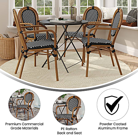 Flash Furniture 4 Pack Lourdes IndoorOutdoor Commercial Thonet Bistro ...