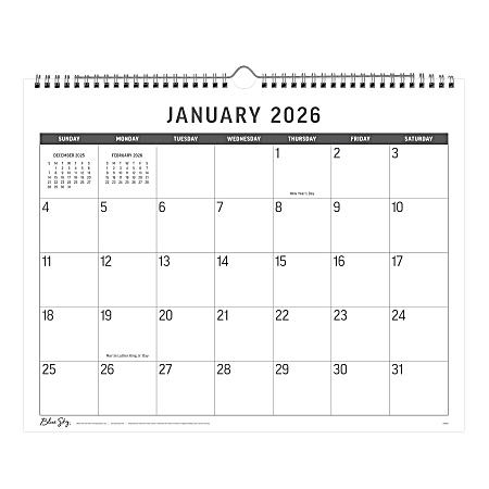 2026 Blue Sky Monthly Wall Calendar 12 x 15 Large Print January To ...