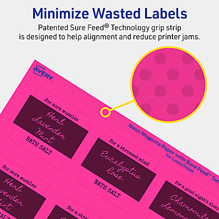 Avery Print To The Edge Labels With Sure Feed Technology And Easy Peel ...