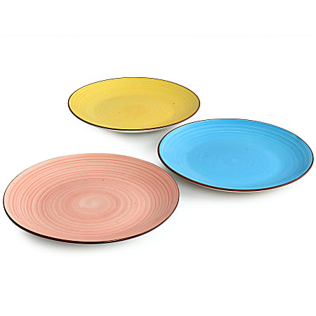 Elama Sebastian Stoneware Dinner Plate Set Assorted Colors Set Of 6 ...