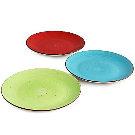 Elama Sebastian Stoneware Dinner Plate Set Assorted Colors Set Of 6 ...
