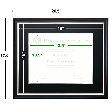 Excello Wood PhotoDocument Frame Double Mat 17 12 x 20 12 Matted To 11 ...