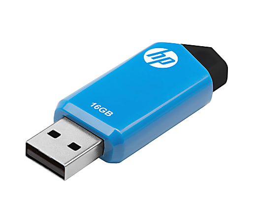 HP v150w USB 2.0 Flash Drive 16GB Blue - Office Depot