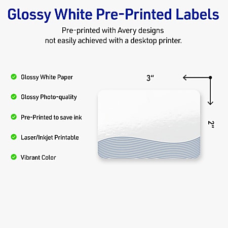 Avery Printable Labels With Sure Feed Technology S00 ETZ Rectangle 2 x ...