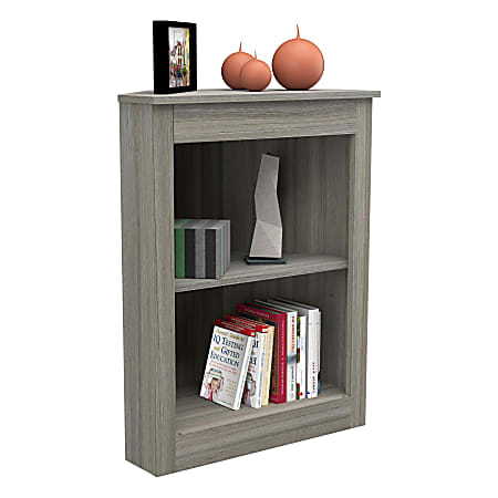 Inval America 32 H 2 Shelf Corner Bookcase Smoke Oak - Office Depot
