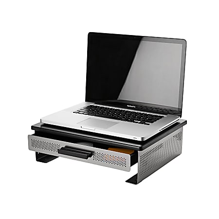 Rolodex Distinctions Punched Metal And Wood Monitor Stand BlackPewter ...