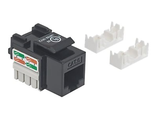 Intellinet Keystone Jack Cat6 UTP Punch down Black Modular insert CAT 6 ...