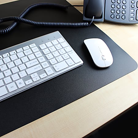 Floortex Desktex Vinyl Rectangular Desk Pad 19 x 24 Black - Office Depot
