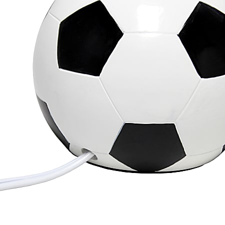 Simple Designs SportsLite Soccer Ball Base Table Lamp 11 12 H White ...