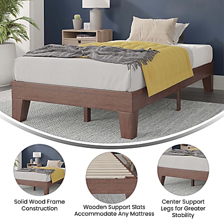 Flash Furniture Evelyn Wood Platform Bed With Wooden Support Slats Twin ...