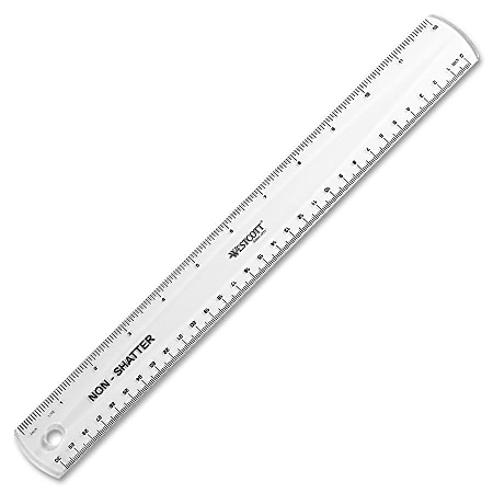 Westcott Shatterproof Ruler 12 Clear - Office Depot