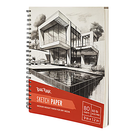 Brea Reese Sketch Paper Pad 9 x 12 80 Sheets White - Office Depot