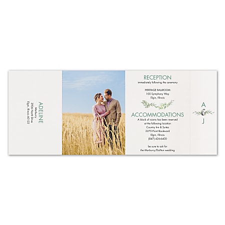 Custom Wedding Event Invitations With Envelopes 13 58 x 5 12 Joyous Day ...