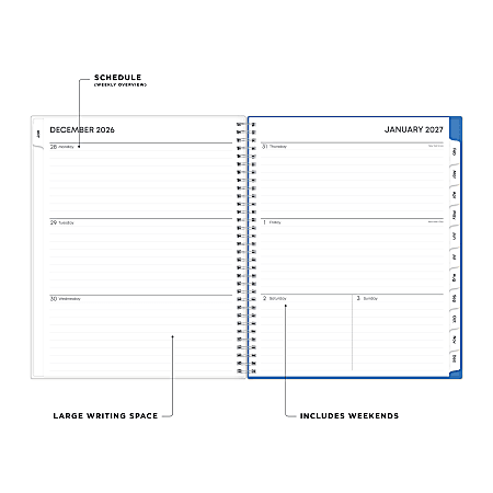 2027 Blue Sky Savoy Cool WeeklyMonthly Planning Calendar 8.5x11 ...