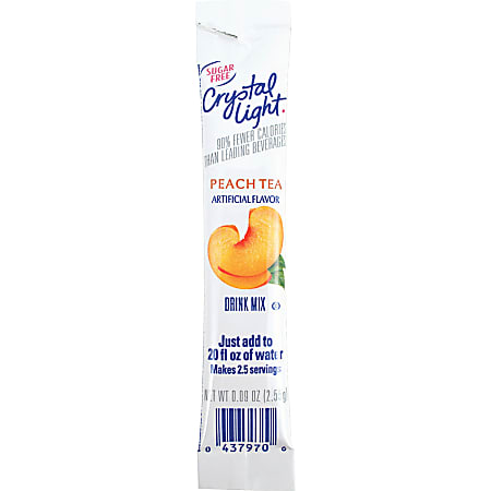 Crystal Light On The Go Mix Sticks Peach Tea Box Of 30 Packets - Office ...