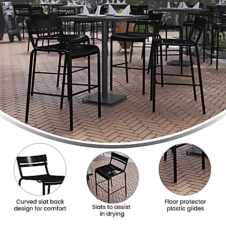 Flash Furniture Nash Commercial Grade Metal IndoorOutdoor Bar Height ...