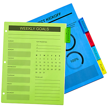 Avery Big Tab Insertable Plastic Dividers Multicolor 5 Tab - Office Depot