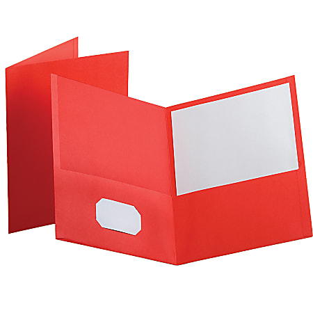 Oxford Twin Pocket Portfolios Red Pack Of 10 - Office Depot