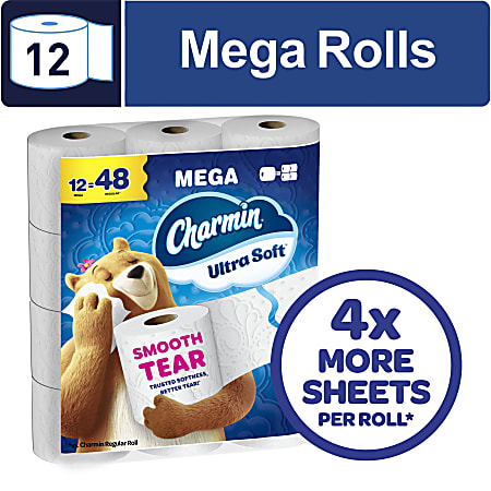 Charmin Ultra Soft 2 Ply Toilet Paper 4 x 4 208 Sheets Per Roll Pack Of ...