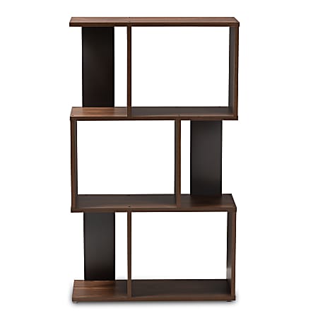 Baxton Studio Adelina Display Bookcase Walnut BrownDark Gray - Office Depot