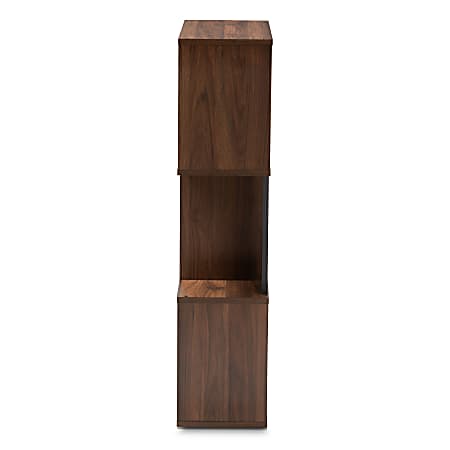 Baxton Studio Adelina Display Bookcase Walnut BrownDark Gray - Office Depot